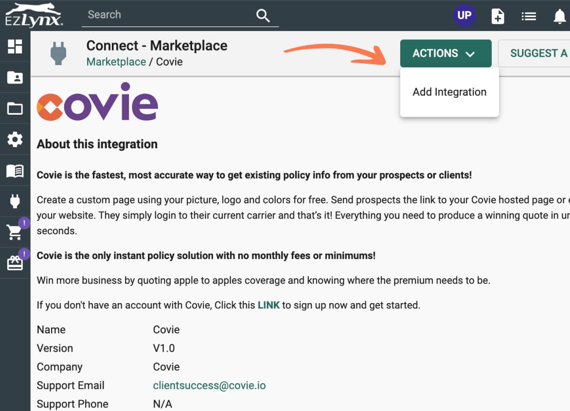 EZLynx Integration - Covie